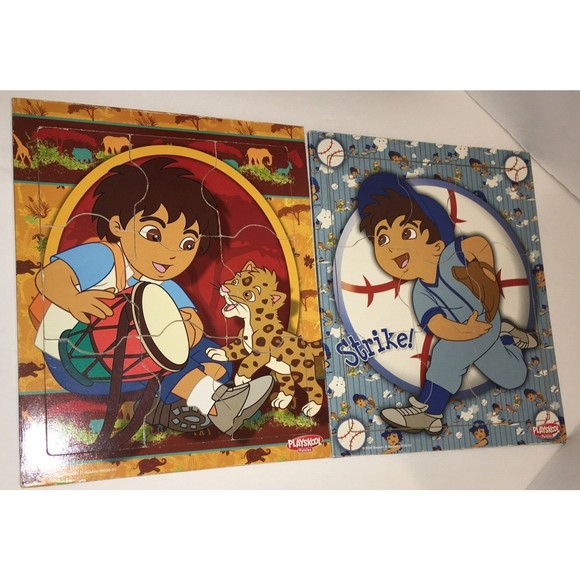 Toys | Playskool Wooden Puzzles Go Diego Go Lot Of 2 Euc | Poshmark